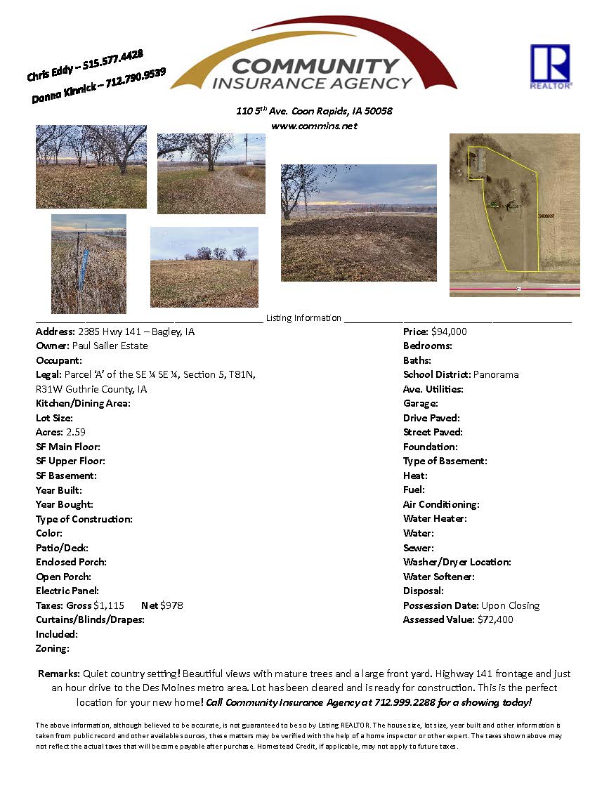 Real Estate Services | Community Insurance Agency | Iowa